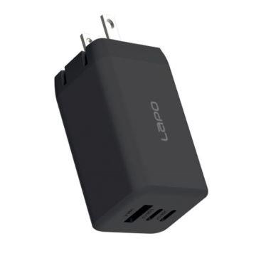 LaPO 65W 三孔快充氮化鎵充電器-黑 LATJWT65GA2B燦坤線上購物