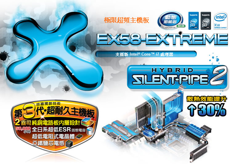 【Intel X58 + ICH10R 晶片組】技嘉 GA-EX58-EXTREME X58愛妻系列主機板 GA-EX58-EXTREME ...